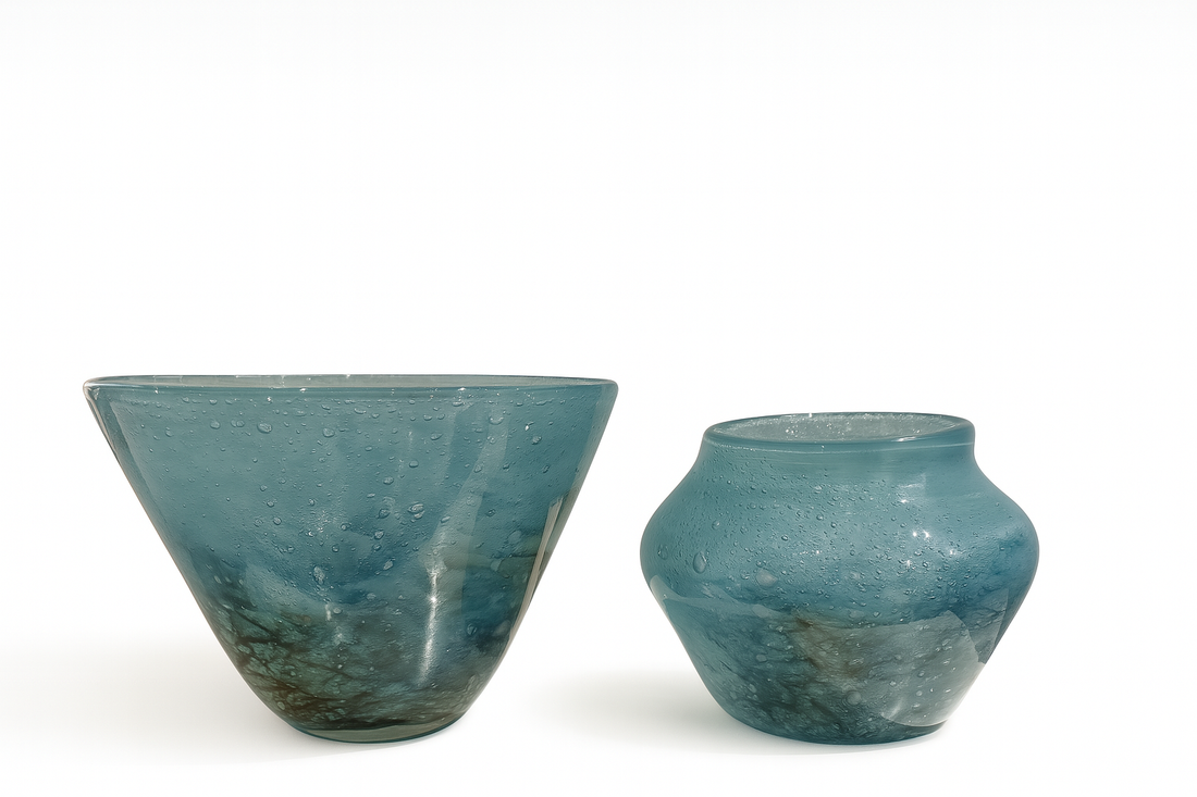 Aqua Drift Glass Vase – Design Luxe Interiors